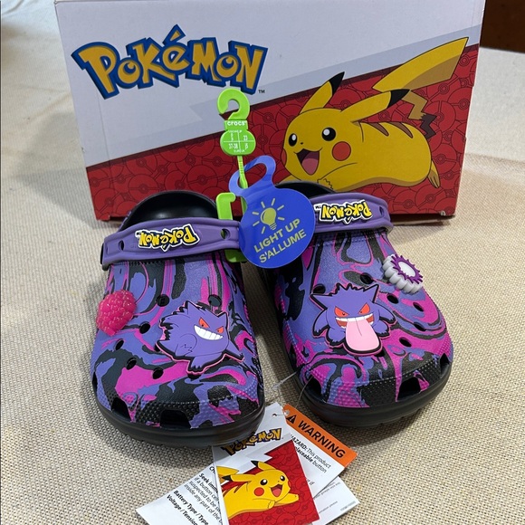 CROCS | Shoes | Crocs X Pokemon Gengar Crocs Clogs J5 3738 | Poshmark